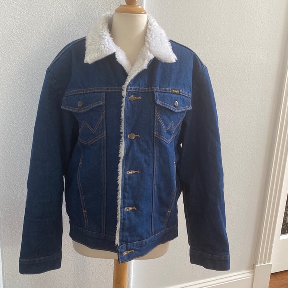 Wrangler | Jackets & Coats | Wrangler Ranch Sherpa Lined Denim Trucker ...